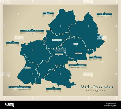 Map Gers France Stock Vector Images Alamy