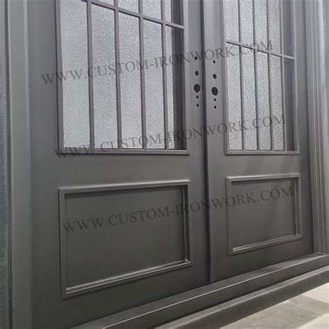 Entry Double Door With Glass Insert Wrought Iron Materials Made In