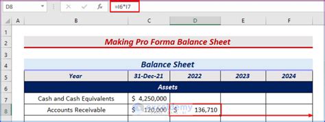 How to Make a Pro Forma Balance Sheet in Excel - ExcelDemy