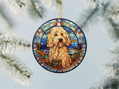 Goldendoodle Ornament Stained Glass Pattern Goldendoodle Stained Glass