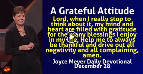 Joyce Meyer December 28 2023 Daily Devotional A Grateful Attitude