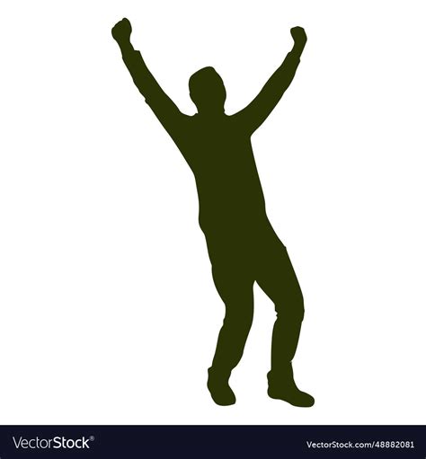 Happy Man Raising Hands 1 Royalty Free Vector Image