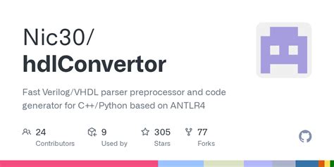 Github Nic30hdlconvertor Fast Verilogvhdl Parser Preprocessor And Code Generator For C