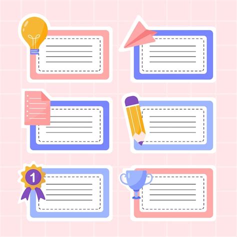 Free Vector Hand Drawn Notebook Label Collection