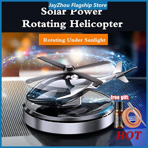 Car Diffuser Solar Power Rotating Airplane Air Freshner Car Perfume