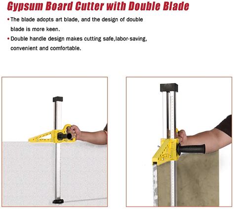 Manual Gypsum Board Cutter Stainless Steel Hand Push Drywall Cutting Tool High Accuracy Portable