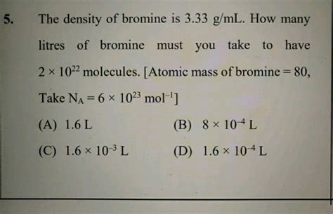 Density Of Bromine Per Ml At Robert Parsley Blog