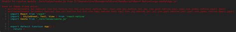 erro importar componente ao app js react native criando um app