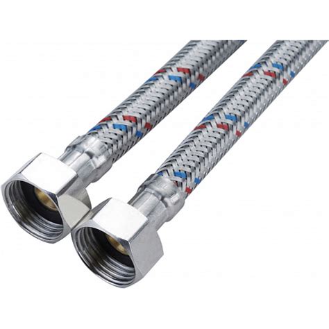 Подводка для воды СТМ сталь, 1/2", гайка-гайка, 60 cм CWFHF060 ...