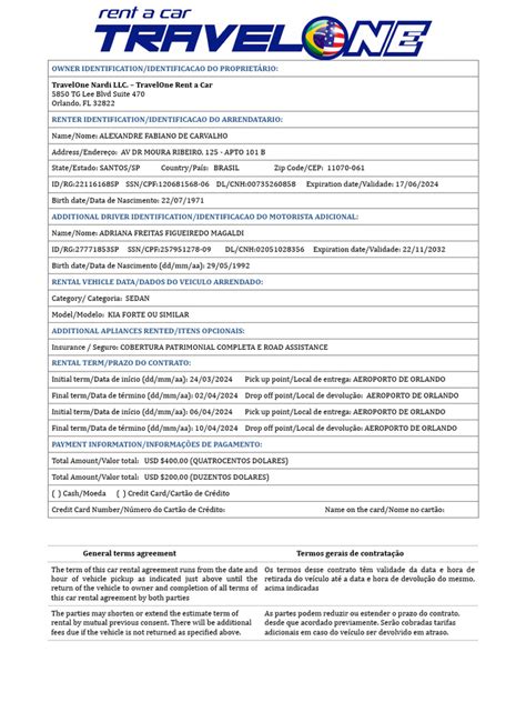 Contrato Travelone Alexandre De Carvalho Pdf