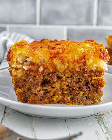 Cheesy Tater Tot Meatloaf Casserole Cheekykitchen