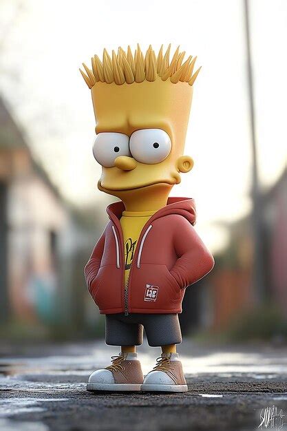 3d Cartoon Bart Simpson Full Body Character Premium Ai Generated Image