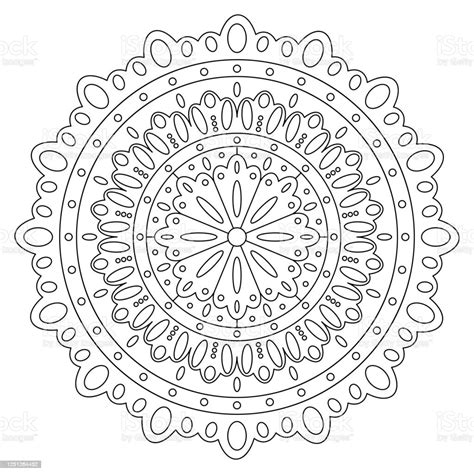 만다라 의 형태로 원형 패턴 민족 동양 스타일의 장식 장식 색칠 공부 책 페이지 0명에 대한 스톡 벡터 아트 및 기타 이미지 0명 검은색 꽃 식물 Istock