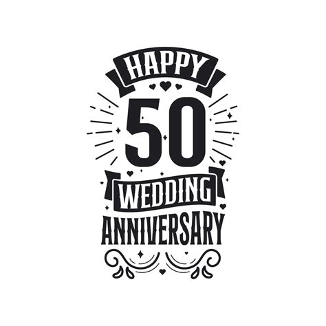 Design De Tipografia De Comemoração De Aniversário De 50 Anos Feliz
