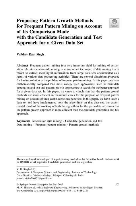 Pdf Proposing Pattern Growth Methods For Frequent Pattern Mining On Account Of Its Comparison