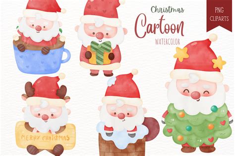 Santa Watercolor Christmas Clipart X Mas Graphic By Vividdiy8