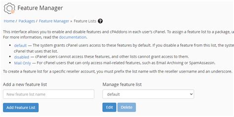 How To Create A Feature List In WHM WHUK