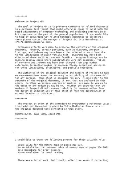 Commodore 64 Programmers Reference Guide Pdf Basic Computer