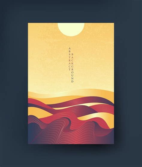 Premium Vector Sunset Waves An Abstract Landscape Of Warm Hues And Elegant Curves Vector