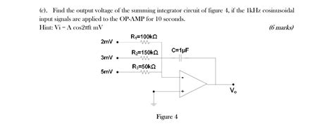 solved c find the output voltage of the summing