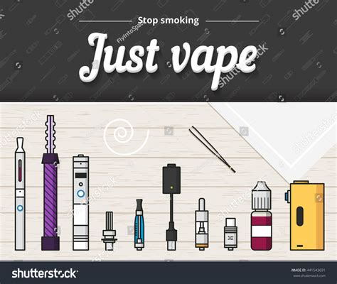 Vape Vector Illustration Vaporizer Accessories Vaping Stock Vector