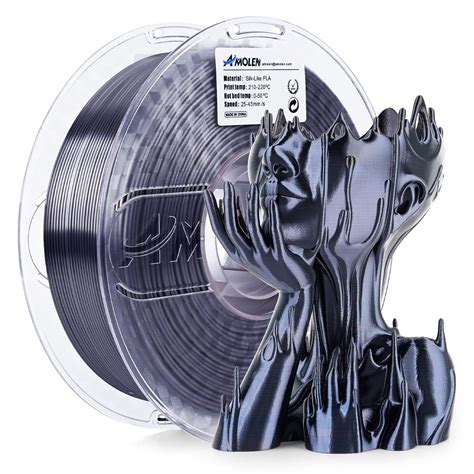 Amazon AMOLEN Silk PLA Filament Mm D Printer Filaments Shiny Black Blue Filament For