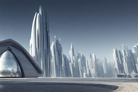 Visão do produto arquitetura futurista renderização ai Foto Premium