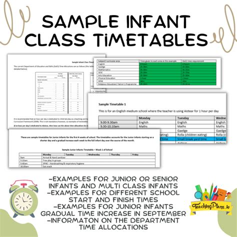 Timetables Teaching Plans Ireland