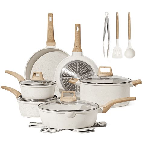 Carote Nonstick Pots And Pans Set 17 Pcs Granite Stone Kitchen