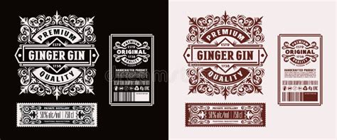 Template Decorative Label For Ginger Gin Stock Vector Illustration Of Premium Retro 241372380
