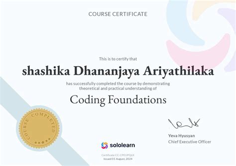 Shashika Dhananjaya On Linkedin Codingjourney Sololearn Codingfoundation Programmingbasics