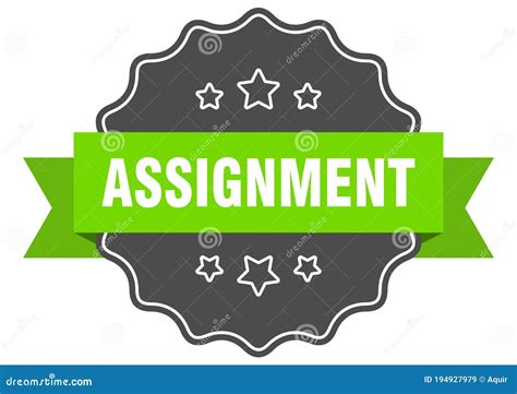 Assignment Label Stock Vector Illustration Of Grey 194927979