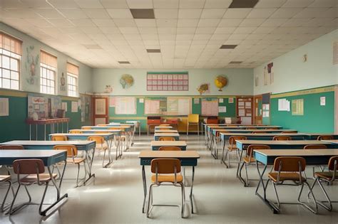 Premium Photo Empty Elementary School Classroom Evoking Nostalgia