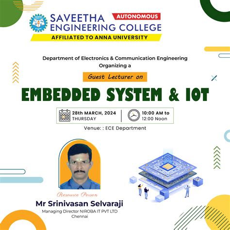 Embedded System IoT Saveetha Engineering College