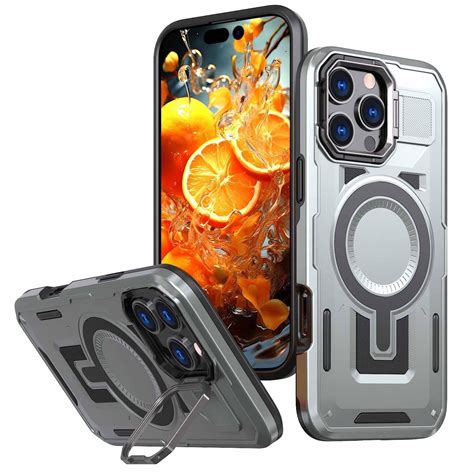 Case For Iphone 16 Pro Max 16 Pro 16 Plus 16 Lens Kickstand Anti Scratch Case Back Magnetic