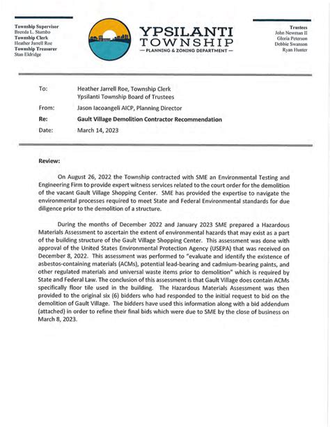 Gault Village Demolition Bid Memo Documentcloud