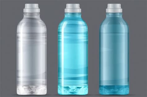 Premium Ai Image Three Different Types Of Water Bottles On A Gray