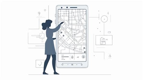 Person Interacting With Large Smartphone Technology Concept Premium Ai Generated Vector