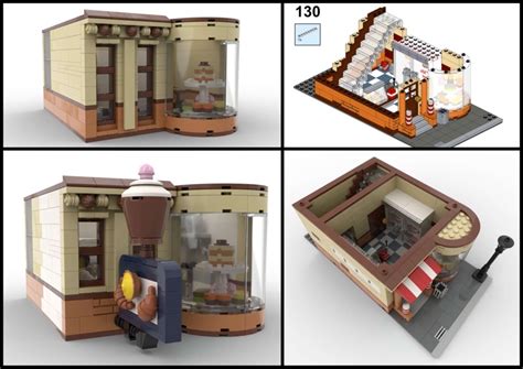 Lego Moc Modular Bakery And Ice Cream Shop By Mangiafuoco Rebrickable