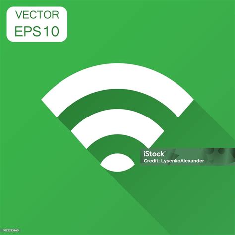 평면 스타일에 Wifi 인터넷 서명 아이콘입니다 긴 그림자와 함께fi 무선 기술 벡터 일러스트 네트워크 와이파이 사업 개념
