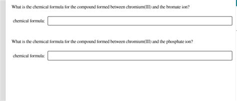 What Is The Chemical Formula For The Compound Formed