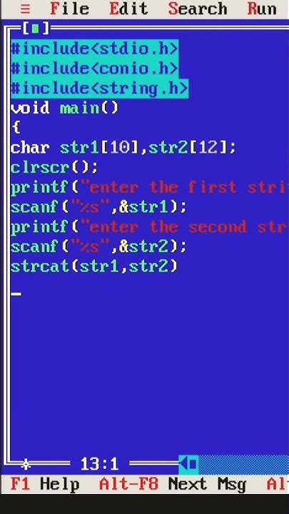Write A Program To Add Two String By Using Strcate Function In C Language Shorts Youtube
