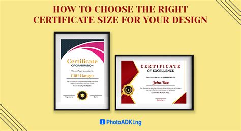 How To Choose The Right Certificate Size For Your Design