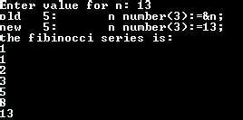 Pl Sql Block To Obtain Fibonacci Series