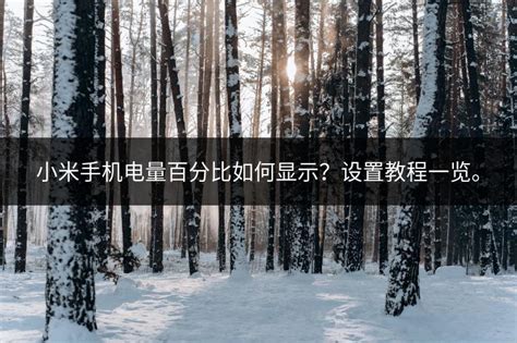 小米手机电量百分比如何显示？设置教程一览。 千羽学社