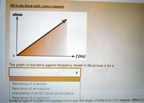SOLVED Ellinthe Blank With Correct Answers Ohms F Hz The Graph Of Reactance Against
