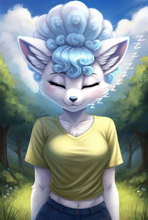 Sleeping Anthro Alolan Vulpix By Theroadgeek266 On Deviantart