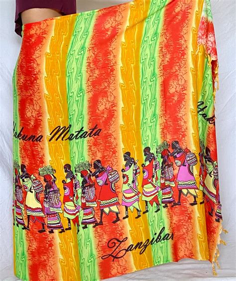 African Sarong Wrap Around Cover Up Rainbow Masai Etsy
