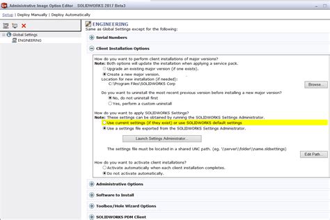 SOLIDWORKS 2017 Preventing Users From Changing System Options