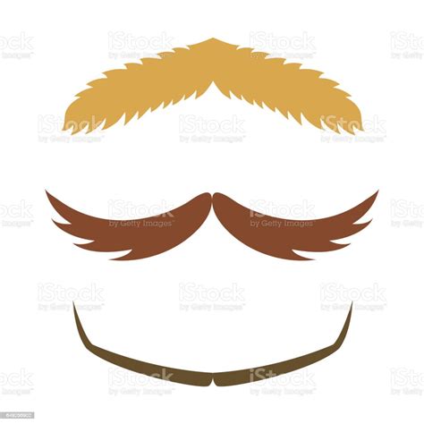 실루엣 벡터 콧수염 머리 Hipster 곱슬 컬렉션 수염이 발사와 신사 기호 패션 성인 인간의 얼굴 준 벡터 일러스트 레이 션